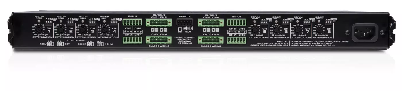MP-A80V | Q-Sys Multi-Channel Paging Amplifier